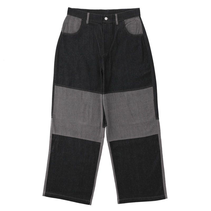 switching wide straight denim pants【gray】 | GID switching wide straight denim pants【gray】 | GID