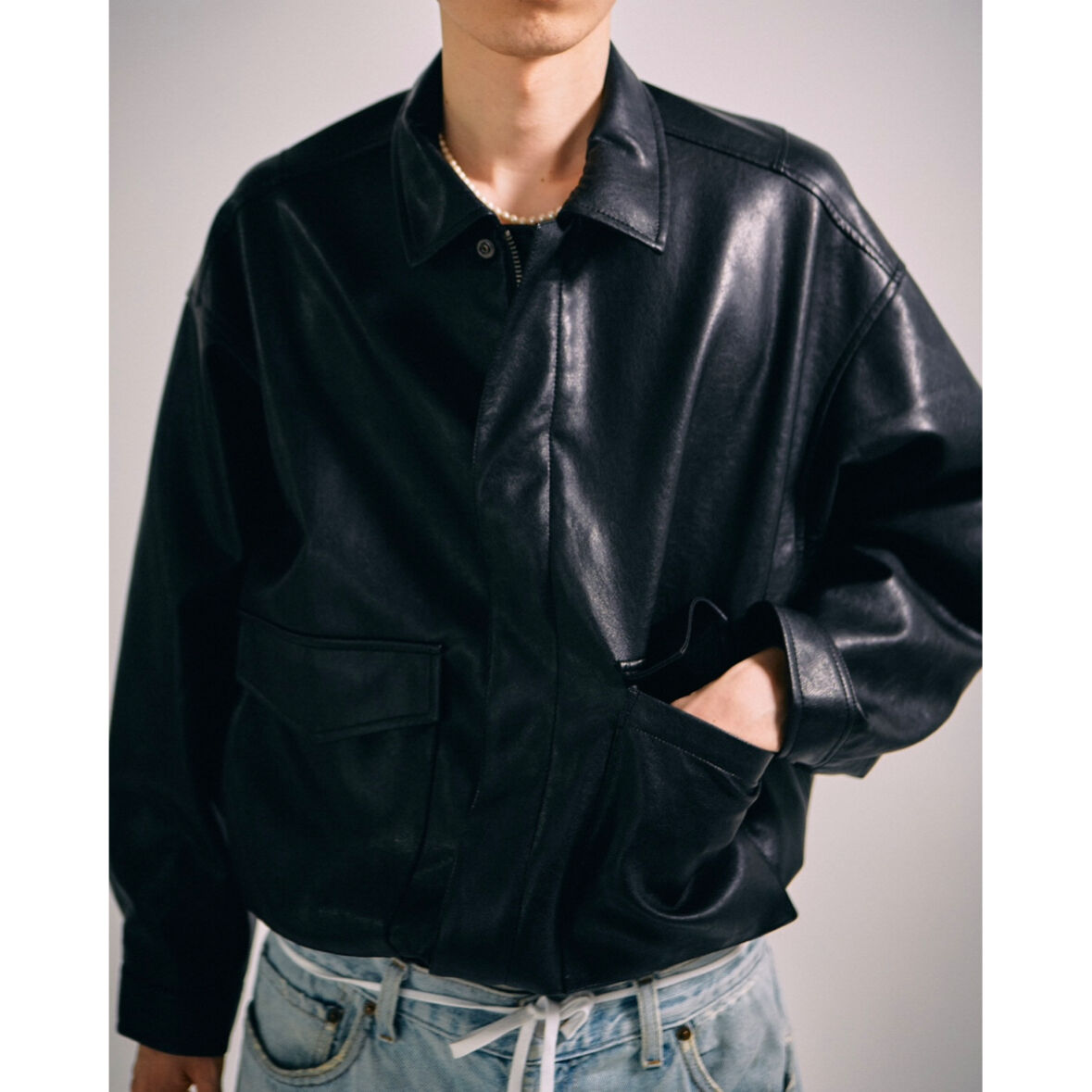 synthetic leather short jacket【black】 | GIDEAL. synthetic leather short jacket【black】 | GIDEAL.