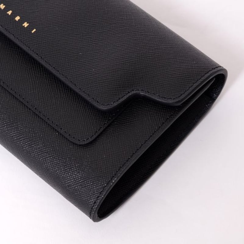 マルニ Marni フラップ付き長財布 サフィアノーレザー ブラック マルニ Marni フラップ付き長財布 サフィアノーレザー ブラック