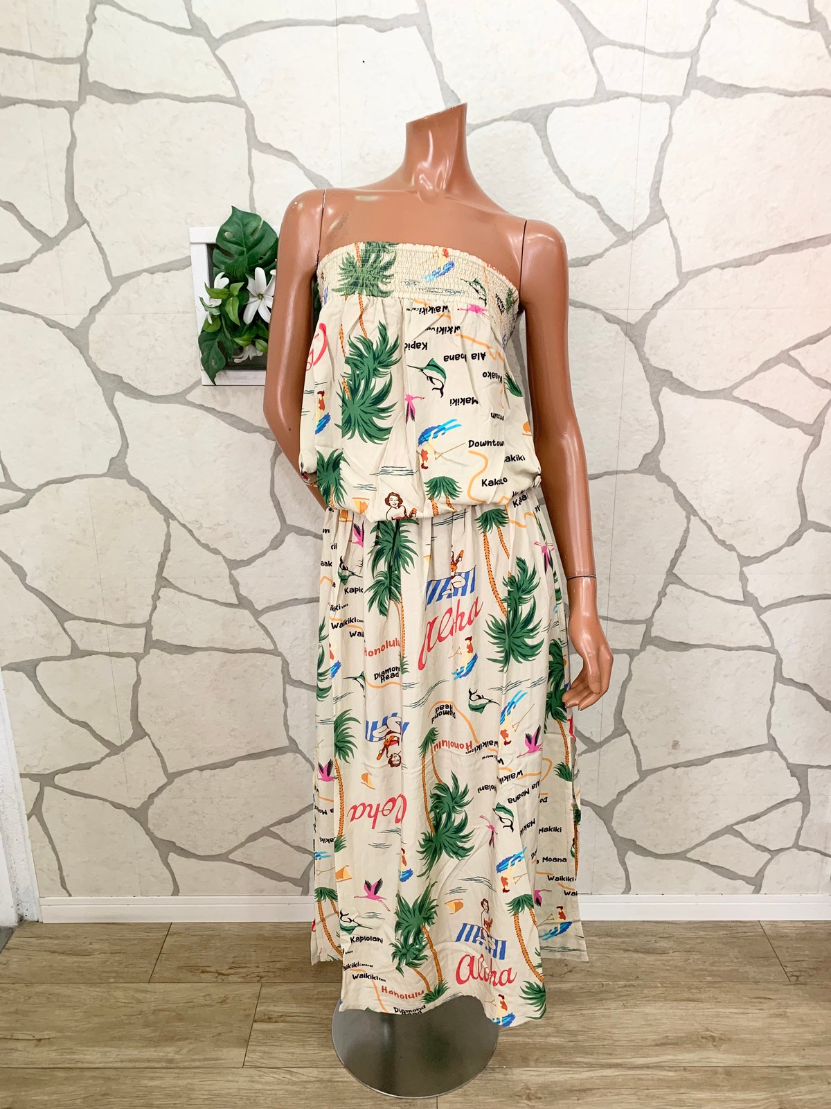 レーヨンアロハ シャーリングワンピース 253HU2OP098 | Mariee's