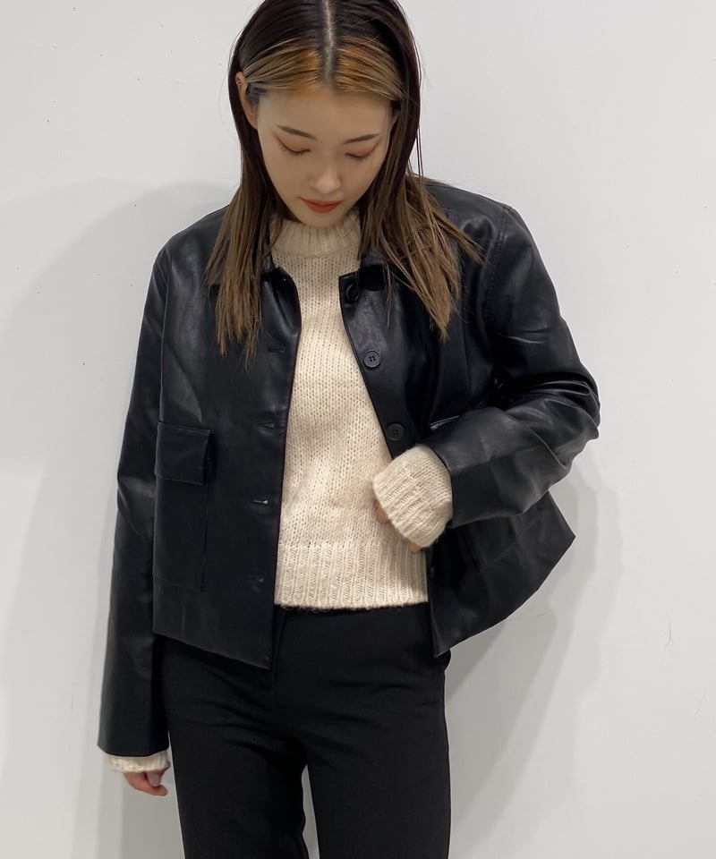 box leather jacket | LAZY AND EASY box leather jacket | LAZY AND EASY