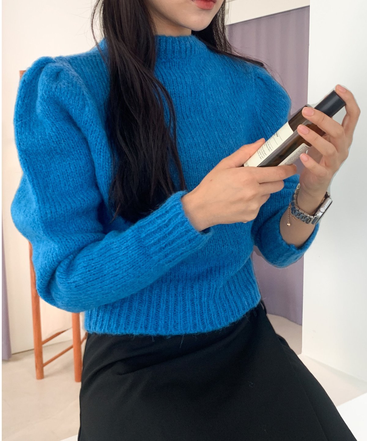 ｟即納｠alpaca power shoulder knit | LAZY AND EASY