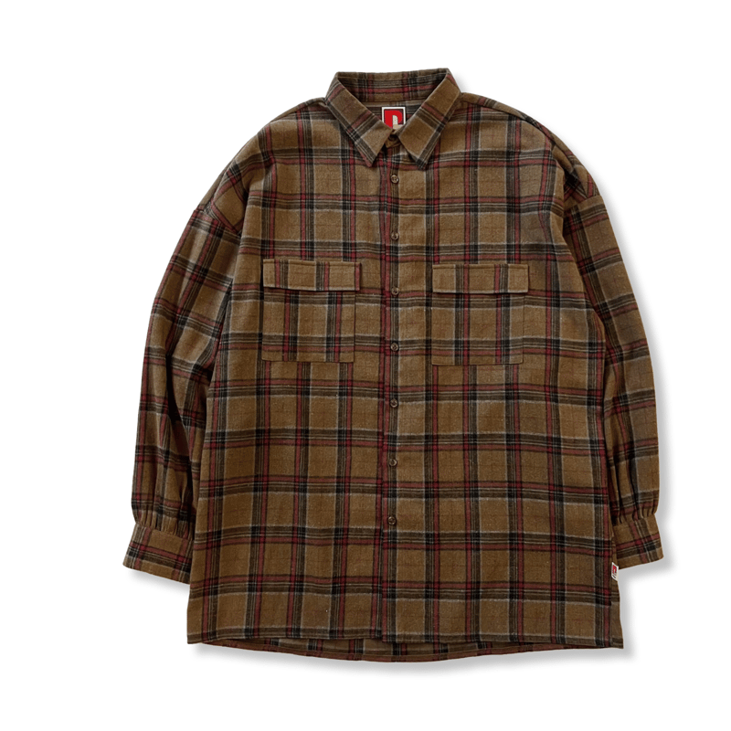 ep.9】BIG CHECK SHIRT (brown)【残りわずか】 | POLY ONL ep.9】BIG CHECK SHIRT (brown)【残りわずか】 | POLY ONL