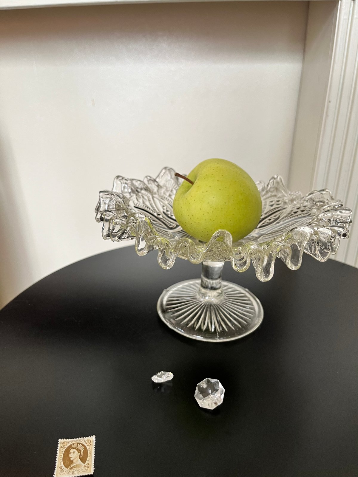 o-157/ガラス製コンポート フリルデザイン | PISKEY -イギリスのふるいものかわ...