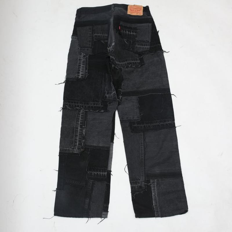 リーバイス パッチワーク リメイク ブラックデニムパンツ Levi's リーバイス パッチワーク リメイク ブラックデニムパンツ Levi's