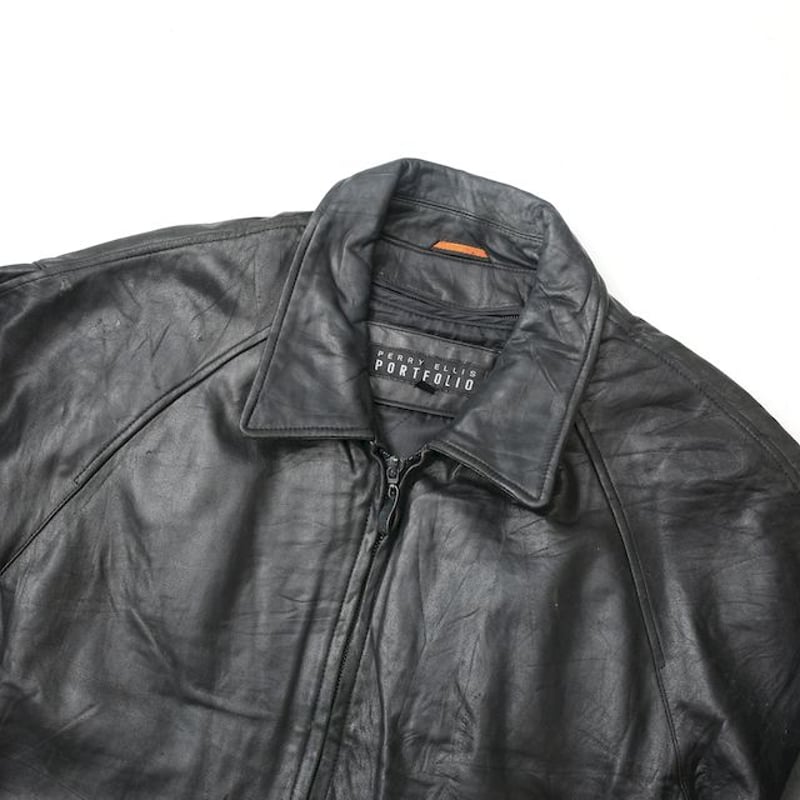 ルーズシルエット ラムレザージャケット Perry Ellis Lamb ルーズシルエット ラムレザージャケット Perry Ellis Lamb