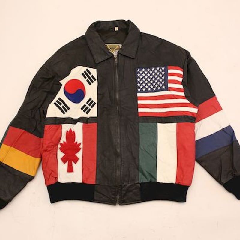 万国旗 レザー ジャケット National Flag Leather Jacket# | Blue 万国旗 レザー ジャケット National Flag Leather Jacket# | Blue
