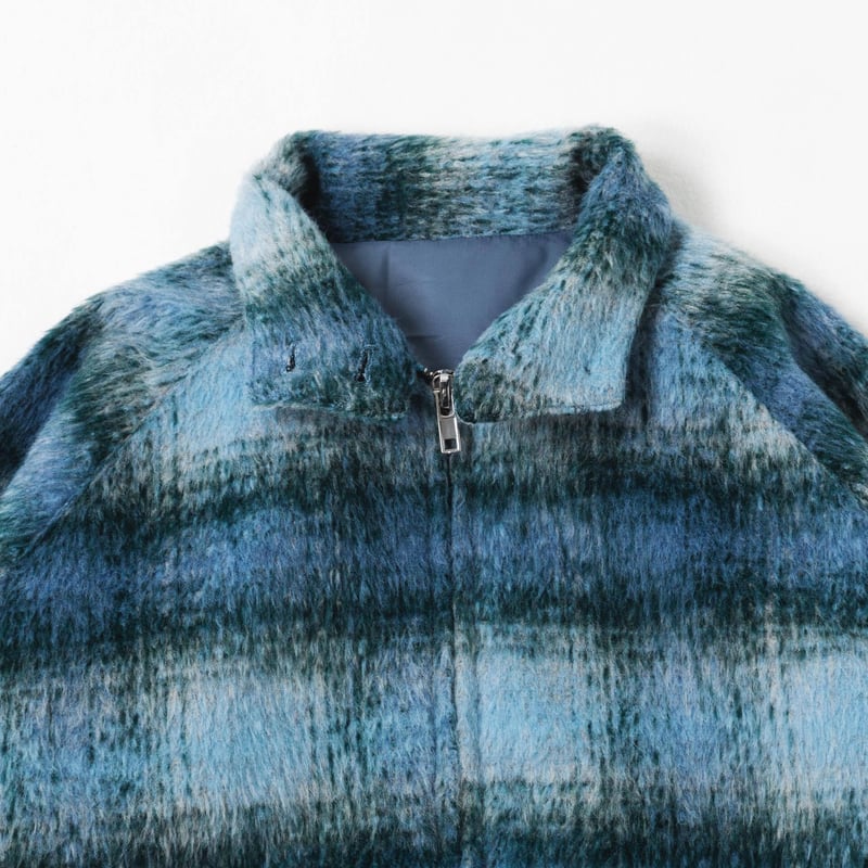 Checked Outer Jacket-ブルー | harapeco Store Checked Outer Jacket-ブルー | harapeco Store
