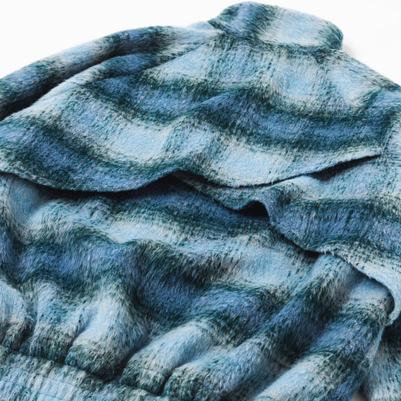 Checked Outer Jacket-ブルー | harapeco Store Checked Outer Jacket-ブルー | harapeco Store