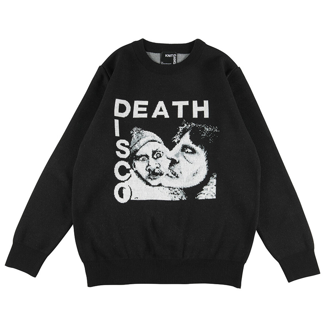 PIL / CREW NECK SWEATER "DEATH DISCO" BLACK | A...
