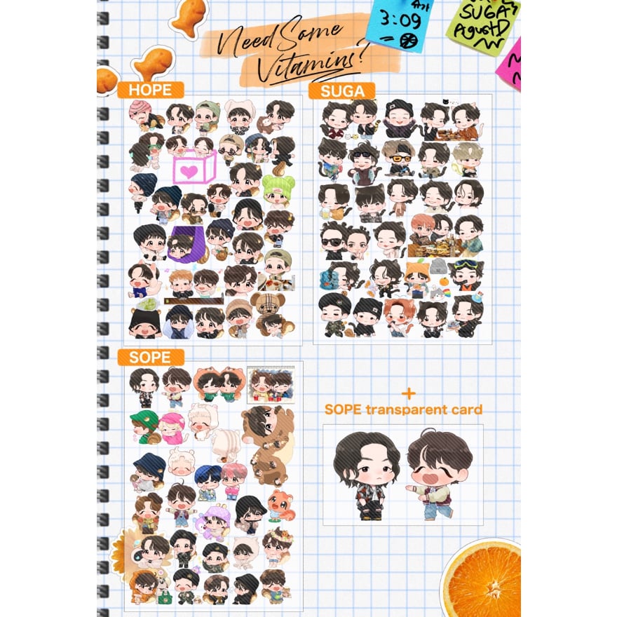 🍊Need Some Vitamins?🍊SOPE sticker set +🎁 | 🐱솝월드🐿