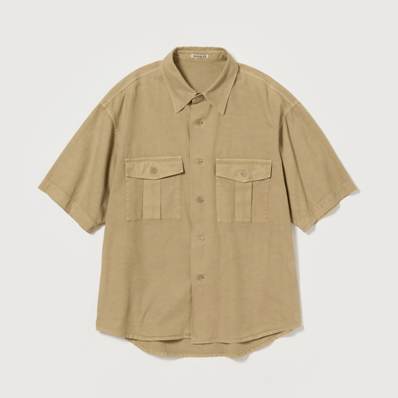 AURALEE PRODUCT DYED FINX GABARDINE HALF SLEEVE AURALEE PRODUCT DYED FINX GABARDINE HALF SLEEVE