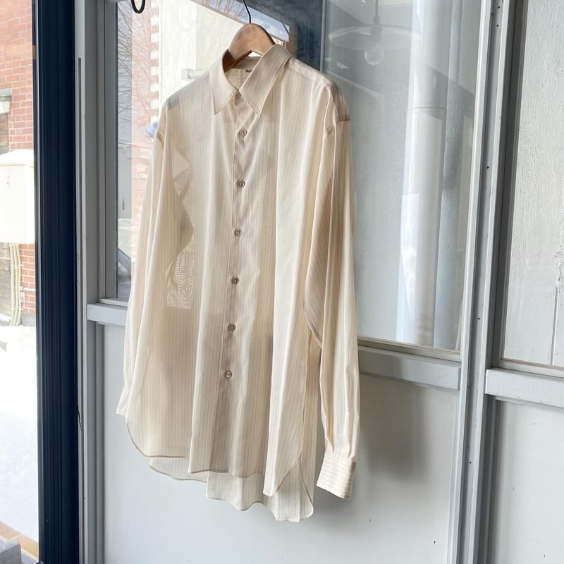 AURALEE HARD TWIST FINX ORGANDY STRIPE SHIRT | AURALEE HARD TWIST FINX ORGANDY STRIPE SHIRT |