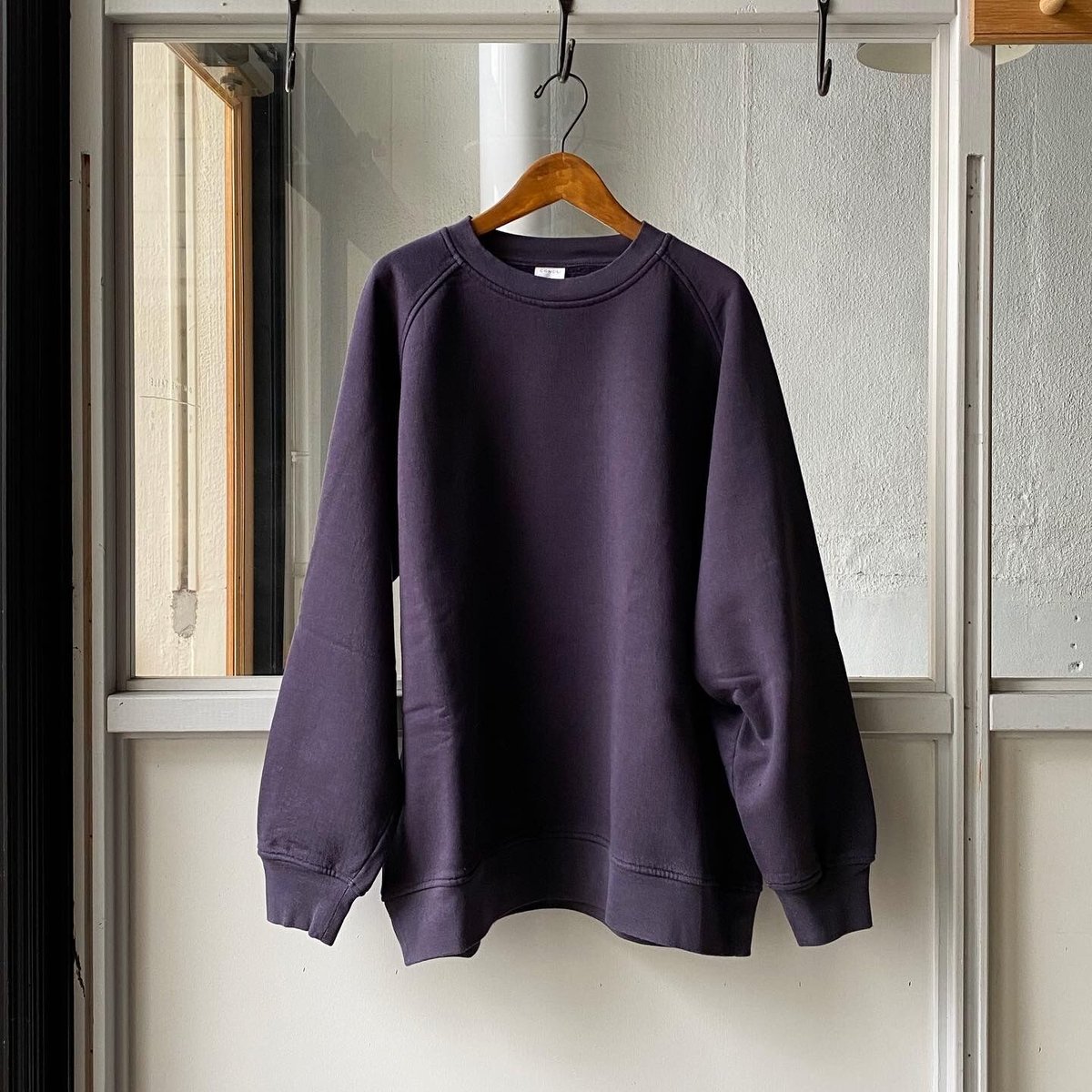 COMOLI コットン吊裏毛 クルーネック FADE NAVY | Less Higas COMOLI コットン吊裏毛 クルーネック FADE NAVY | Less Higas