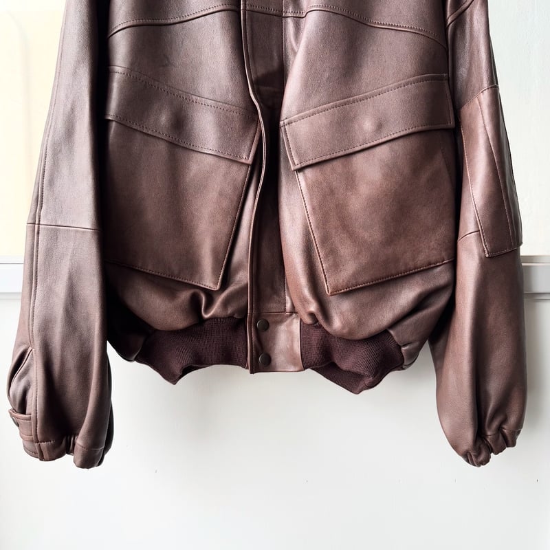 AURALEE LAMB LEATHER FLIGHT BLOUSON | Less Hig AURALEE LAMB LEATHER FLIGHT BLOUSON | Less Hig
