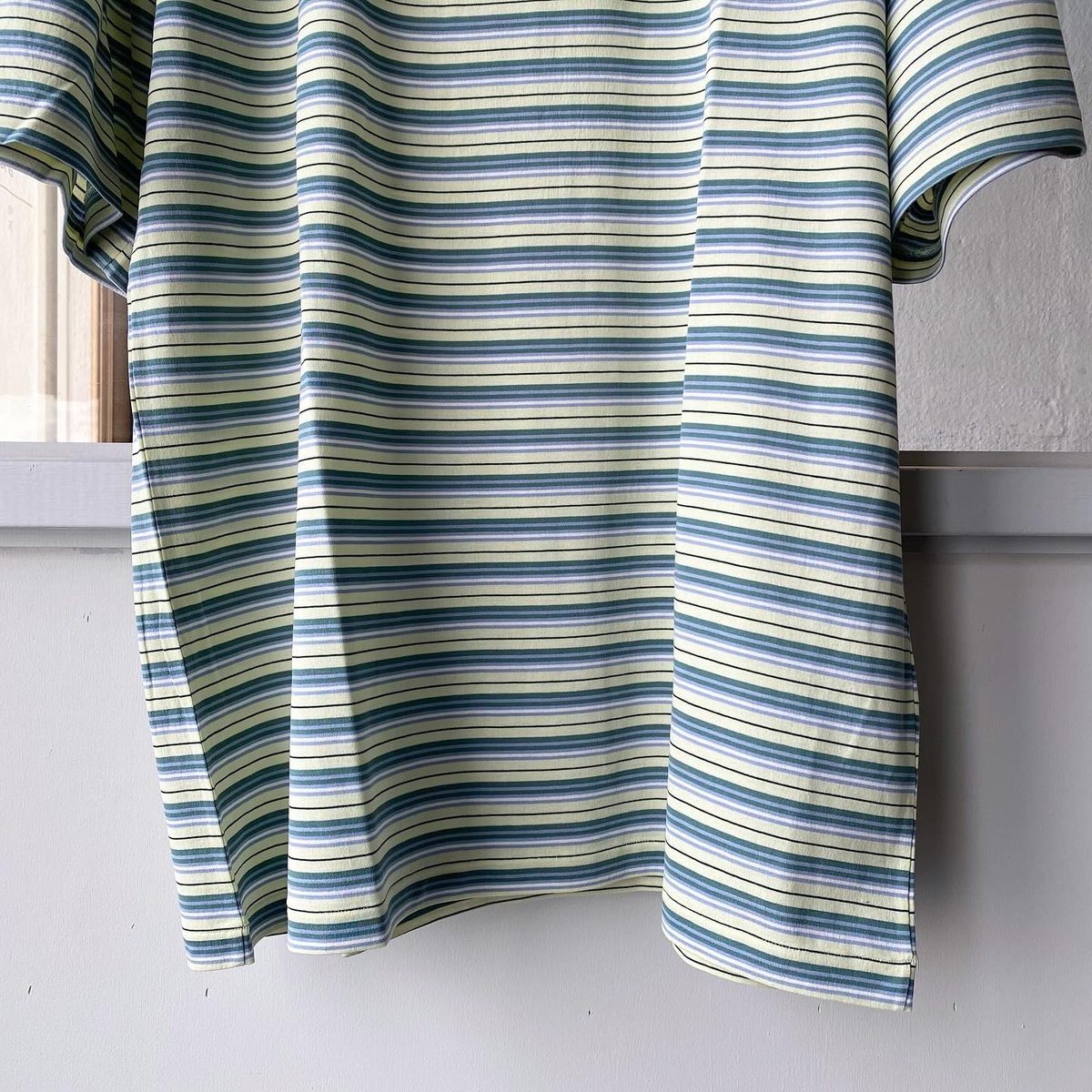 AURALEE HARD TWIST COTTON BORDER TEE | Less H AURALEE HARD TWIST COTTON BORDER TEE | Less H