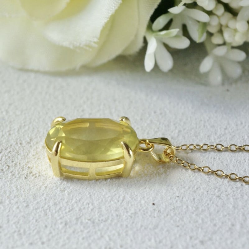 Handmade】濃いめ発色 レモンクォーツ ペンダントトップ 18k Handmade】濃いめ発色 レモンクォーツ ペンダントトップ 18k