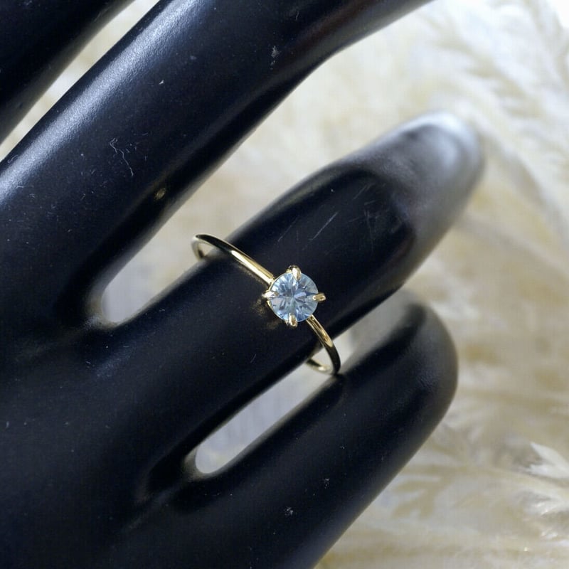 Handmade】ブルージルコン リング 13号 18kゴールドプレーテド Handmade】ブルージルコン リング 13号 18kゴールドプレーテド