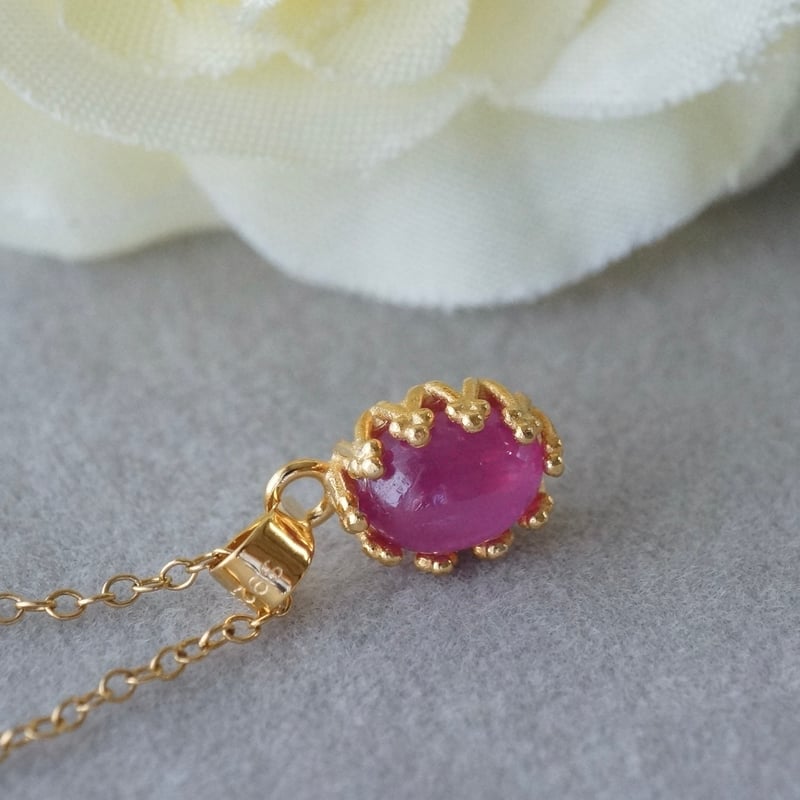 Handmade】スタールビー クラウンモチーフ ペンダントトップ 18k Handmade】スタールビー クラウンモチーフ ペンダントトップ 18k