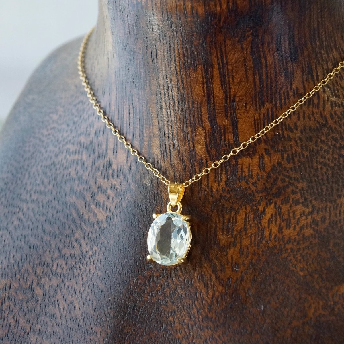 Handmade】アクアマリン ペンダントトップ 18kゴールドプレー Handmade】アクアマリン ペンダントトップ 18kゴールドプレー