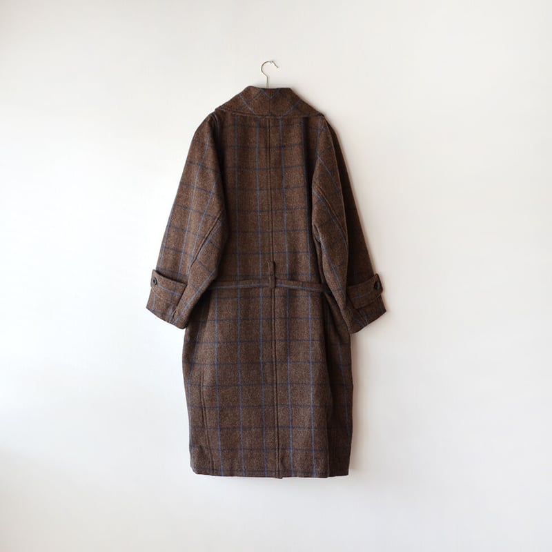 NATIVE VILLAGE Blue line コート/ brown+blue | ich NATIVE VILLAGE Blue line コート/ brown+blue | ich
