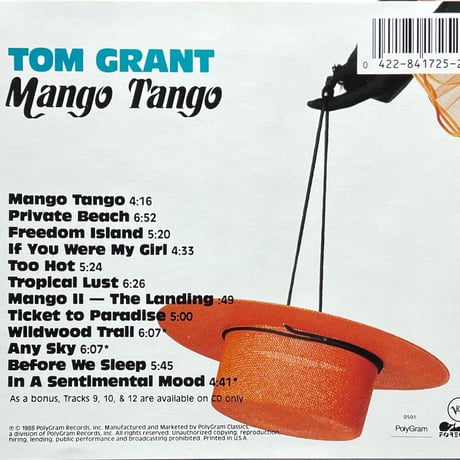 トム・グラント/Tom Grant/Mango Tango | 音盤本舗