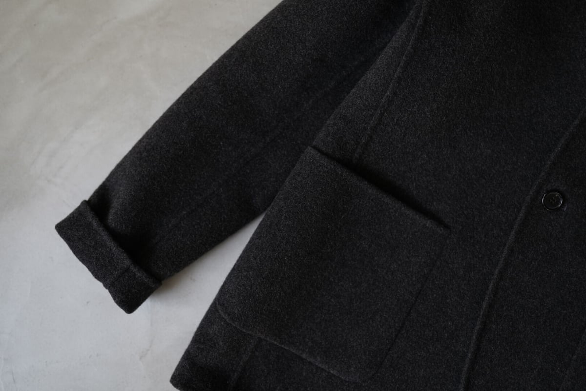 19AW カシミヤダブルフェイスウールノーカラージャケット 19AW カシミヤダブルフェイスウールノーカラージャケット