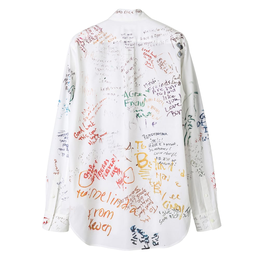 reglar collar shirt. / white(graduate print)