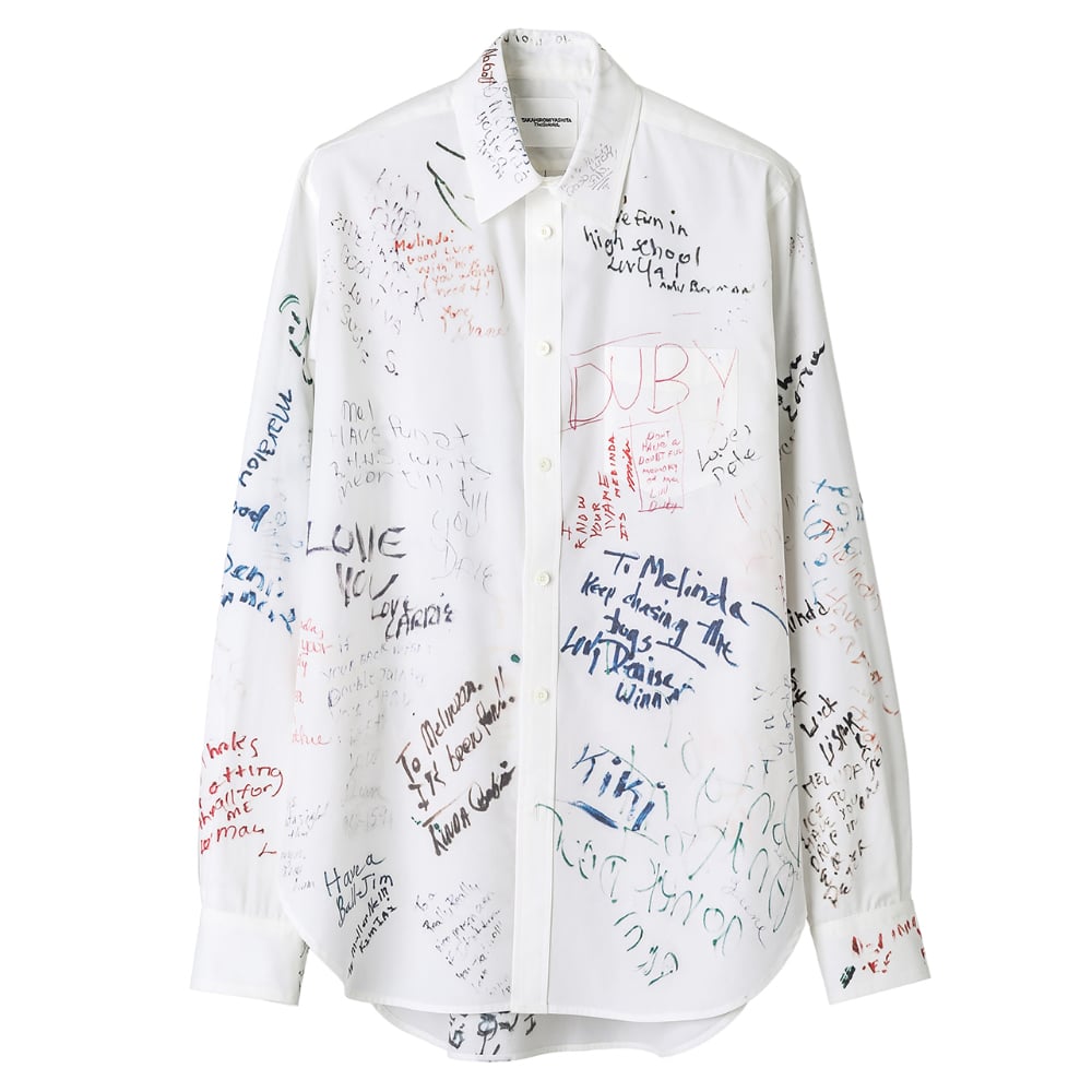 reglar collar shirt. / white(graduate print)