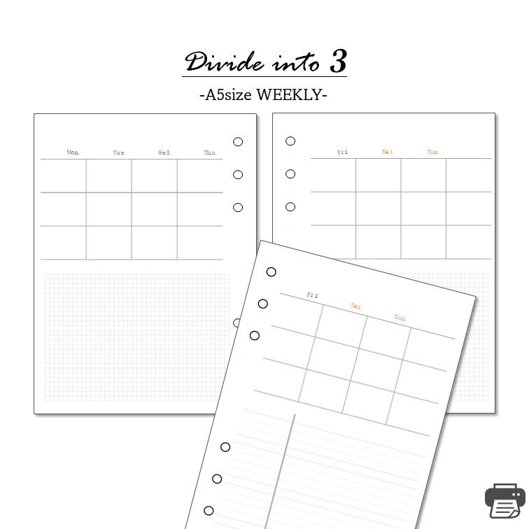 【A5】3分割Weekly | Aristobook.