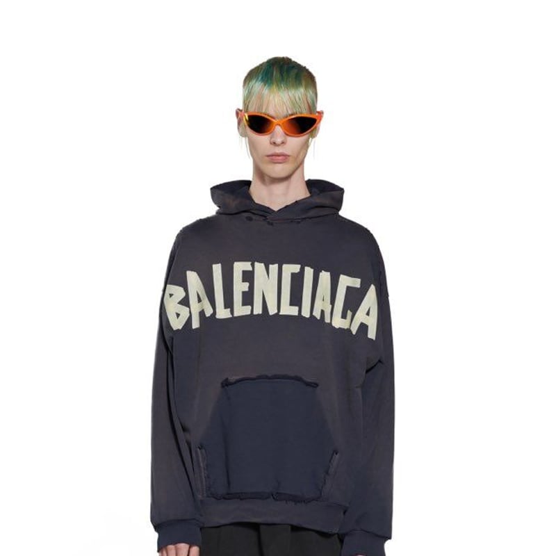 新品☆BALENCIAGA Tape Type Ripped Pocket Hoodie オー 新品☆BALENCIAGA Tape Type Ripped Pocket Hoodie オー