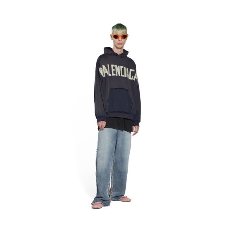 新品☆BALENCIAGA Tape Type Ripped Pocket Hoodie オー 新品☆BALENCIAGA Tape Type Ripped Pocket Hoodie オー