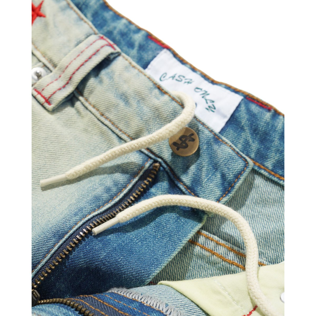 CASH ONLY STARS DENIM JEANS SUN FADE WASHED | C...