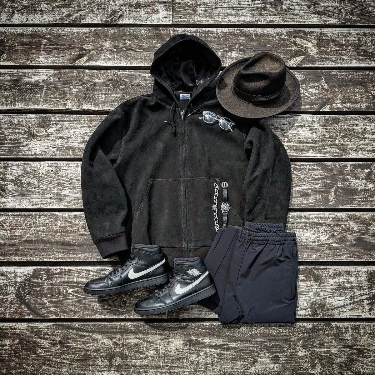 CWORKS【Crispy / ｸﾘｽﾋﾟｰ 】Deer suede (BLACK)(FINE...