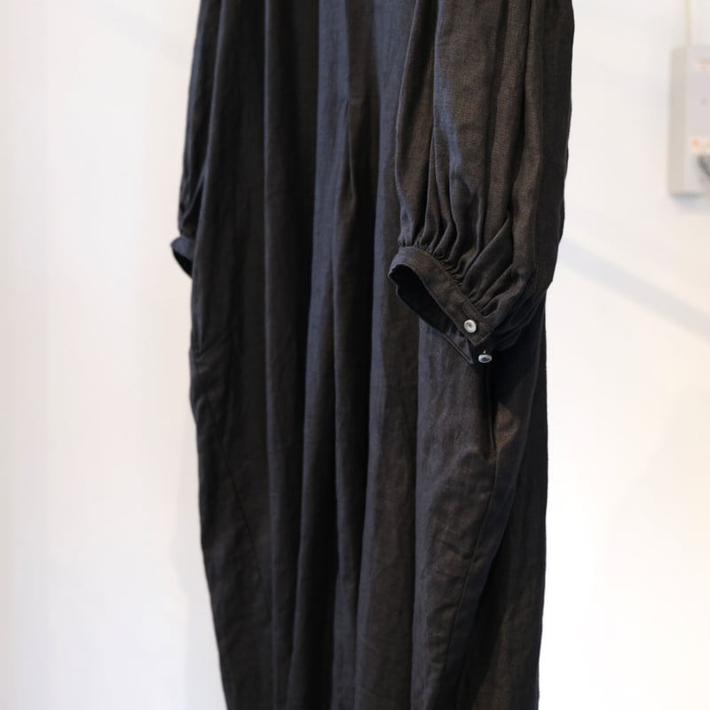 suzuki takayuki puff-sleeve dress navy S221-20 suzuki takayuki puff-sleeve dress navy S221-20