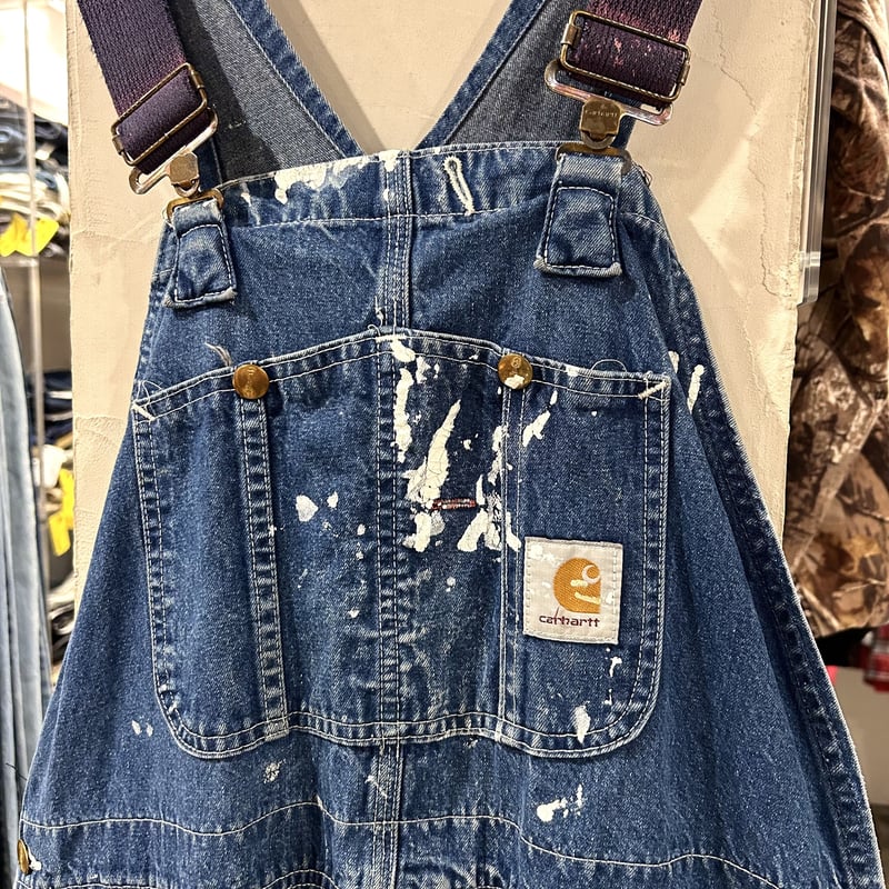 90s Carhartt デニムオーバーオール カーハート ペンキ飛び 90s Carhartt デニムオーバーオール カーハート ペンキ飛び