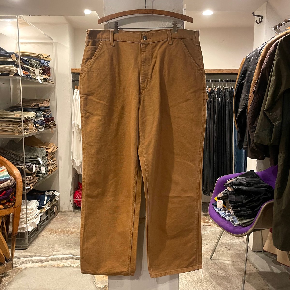 carhartt ダック地 ペインターパンツ カーハート ブラウン 38×31 carhartt ダック地 ペインターパンツ カーハート ブラウン 38×31