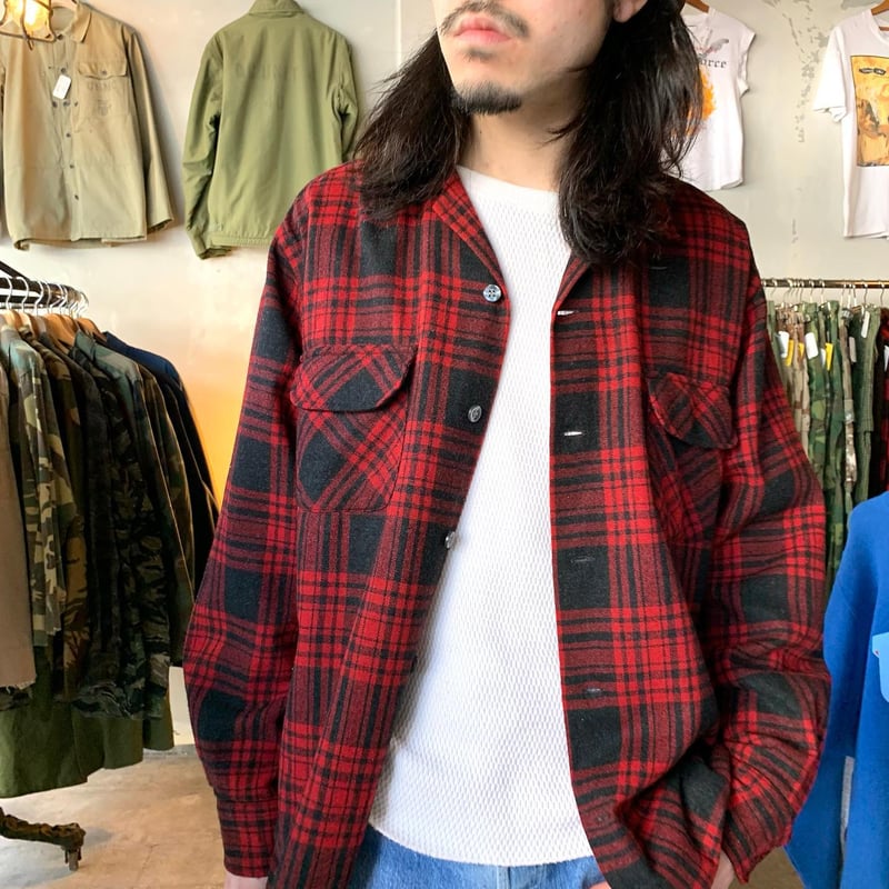 60s TOWNCRAFT タウンクラフト オープンカラーシャツ チェック柄 60s TOWNCRAFT タウンクラフト オープンカラーシャツ チェック柄