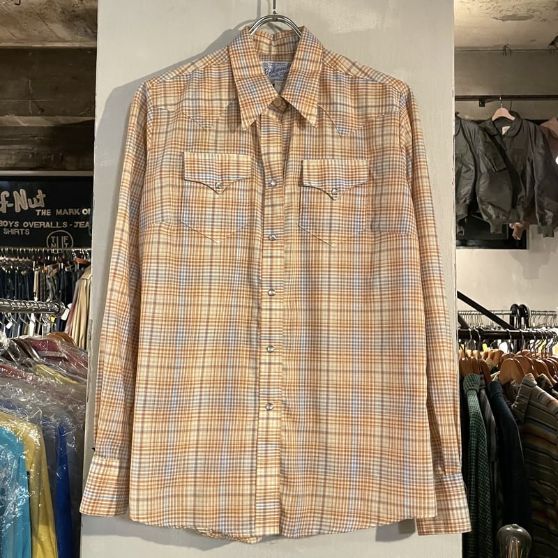 70s Rockmount ウエスタンシャツ ロングスリーブ チェック柄 USA 70s Rockmount ウエスタンシャツ ロングスリーブ チェック柄 USA