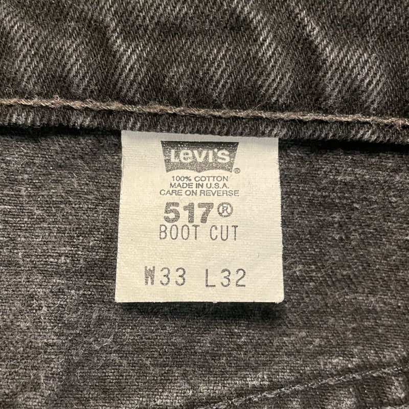 90s Levis 517 ブーツカットデニム ブラック 32×32 USA製 90s Levis 517 ブーツカットデニム ブラック 32×32 USA製