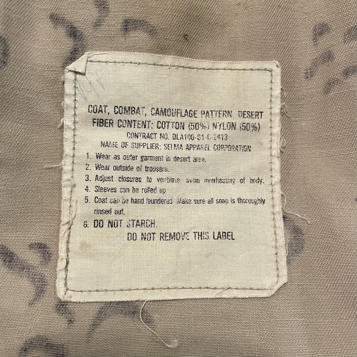 80s US ARMY BDUジャケット 6C デザートカモ柄 チョコチップ 初期 ミリタリー...