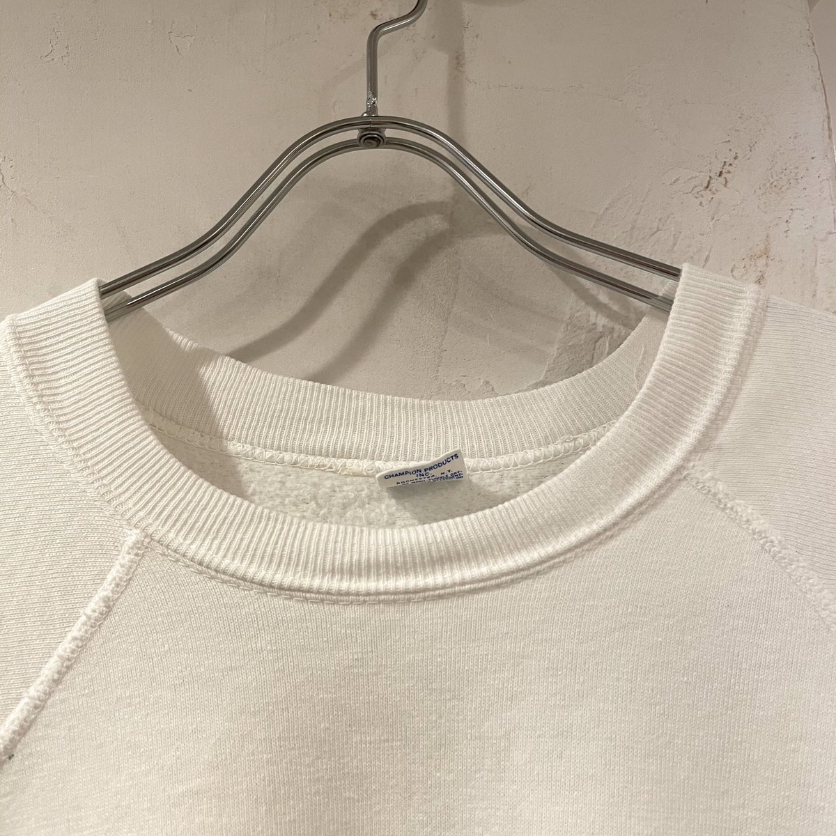 Champion ヴィンテージスウェット 染み込みプリント バータグ Champion ヴィンテージスウェット 染み込みプリント バータグ