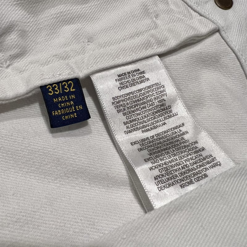 POLO RALPH LAUREN ホワイトデニム メモリアルパンツ カットオフ POLO RALPH LAUREN ホワイトデニム メモリアルパンツ カットオフ