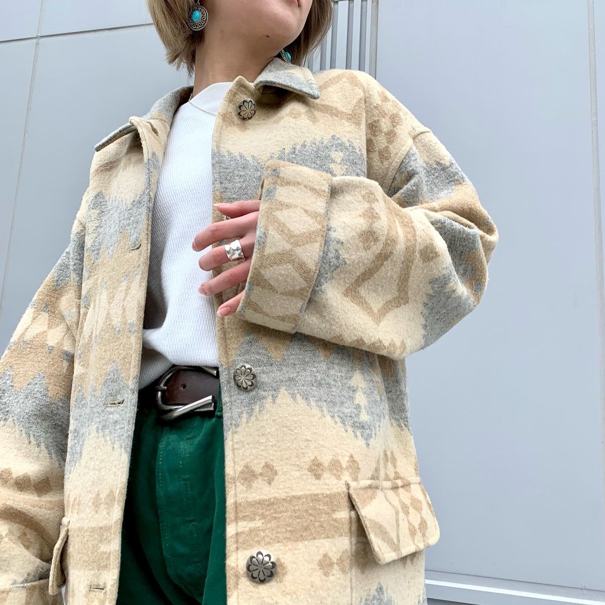 LAUREN Ralph Lauren Native Blanket Coat ネイティブ柄ブ LAUREN Ralph Lauren Native Blanket Coat ネイティブ柄ブ