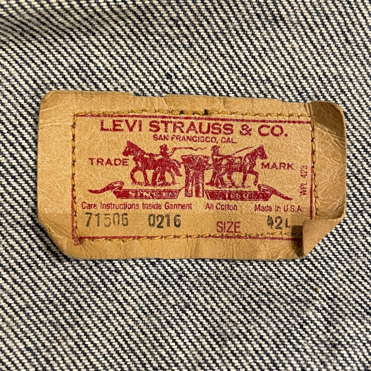 80s Levi's 71506-0216 リーバイス デニムジャケット ボタン裏 80s Levi's 71506-0216 リーバイス デニムジャケット ボタン裏