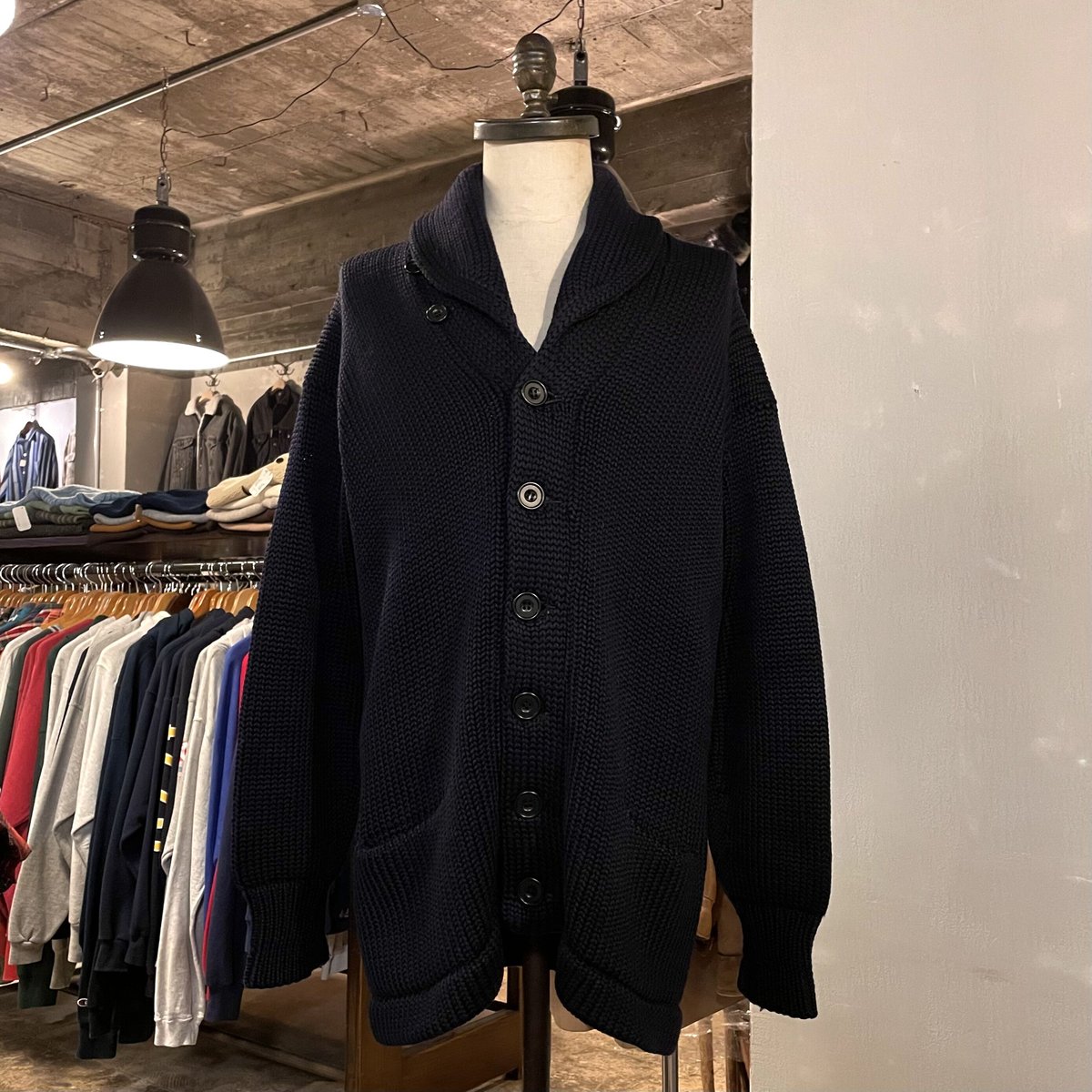 30s〜 Vintage Cardigan ショールカラー カーディガン ネイビー 30s〜 Vintage Cardigan ショールカラー カーディガン ネイビー