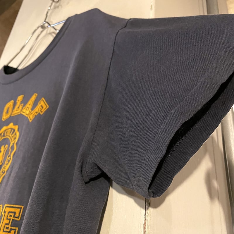 80s Champion S/S カレッジTシャツ 3段 フロッキープリント ST 80s Champion S/S カレッジTシャツ 3段 フロッキープリント ST