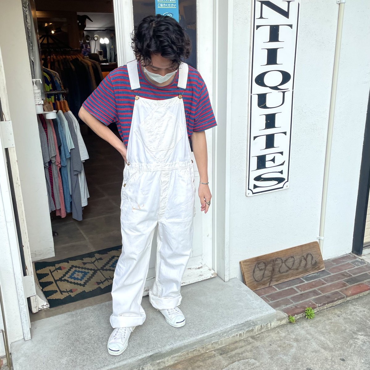 Polly 50年代 ヴィンテージオーバーオール SANFORIZED 白色 50s Polly 50年代 ヴィンテージオーバーオール SANFORIZED 白色 50s