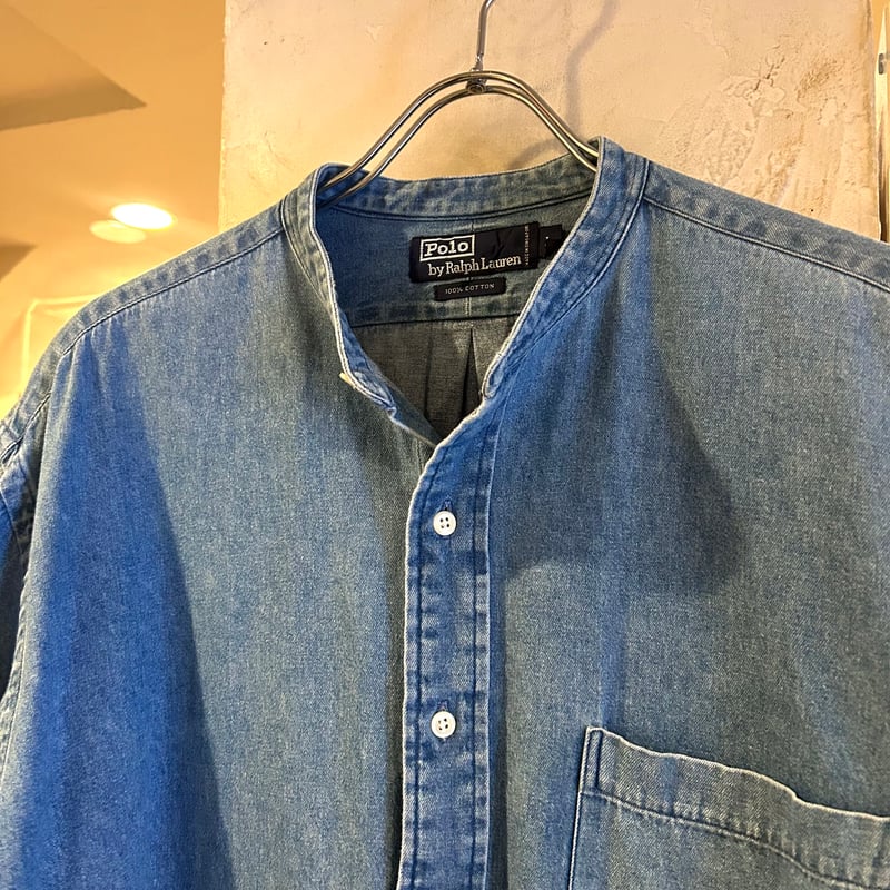 Polo by Ralph Lauren ノーカラーデニムシャツ ラルフローレン Polo by Ralph Lauren ノーカラーデニムシャツ ラルフローレン