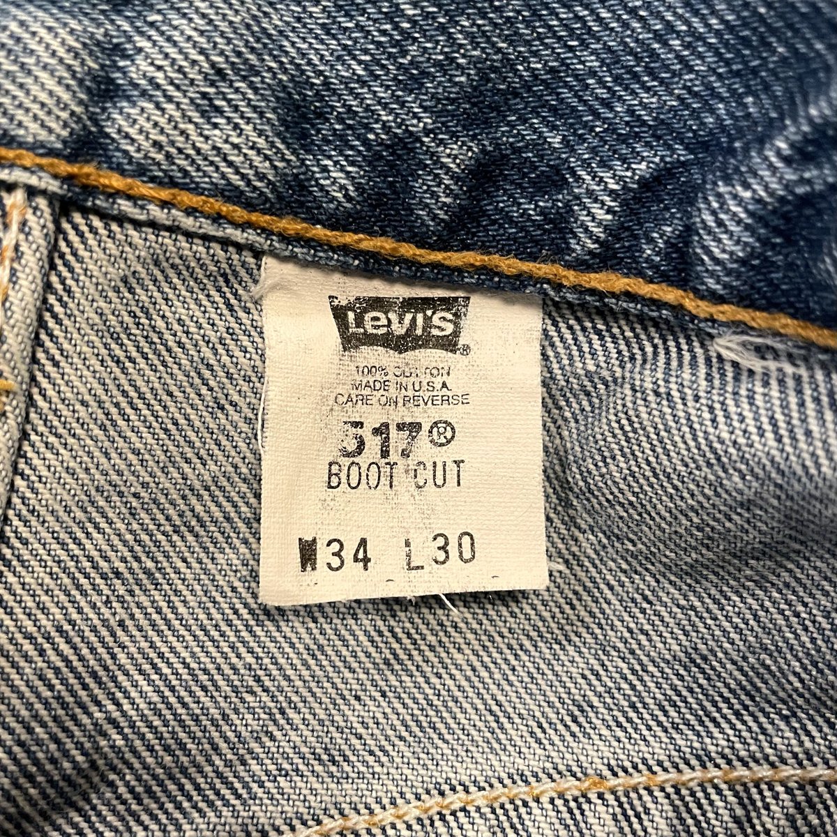 90s Levi's 517 リーバイス ブーツカット デニム 34×30 USA製 90s Levi's 517 リーバイス ブーツカット デニム 34×30 USA製